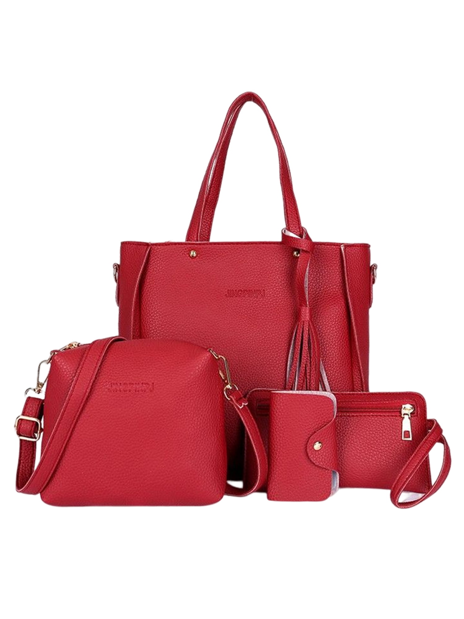 Frontwalk Women Handbag Large Capacity Shoulder Bags 4 Pcs Trendy Tote ...