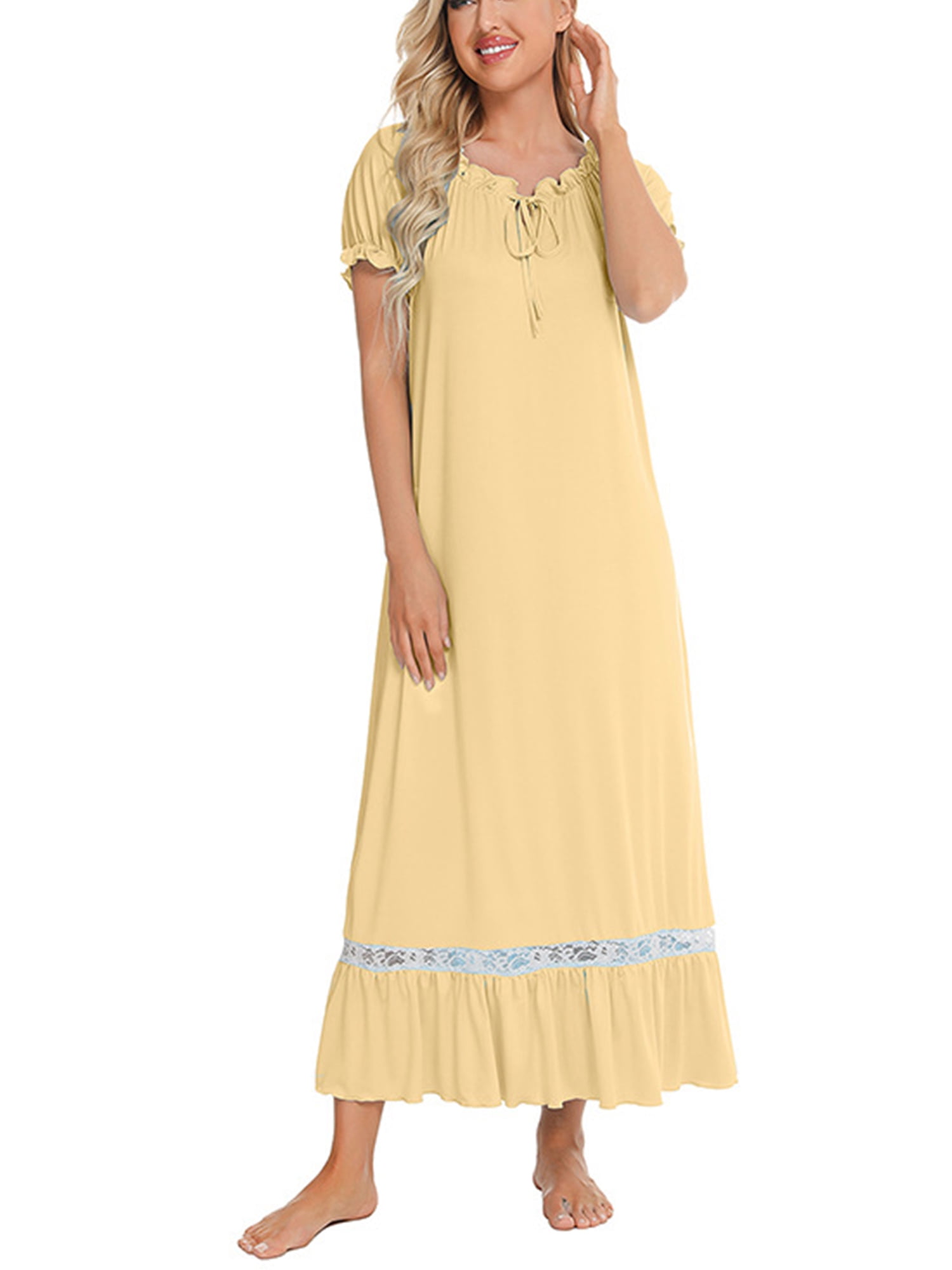 Frontwalk Women Lace Up Ruffle Robes Beach Boho Cover Ups Bathrobes ...