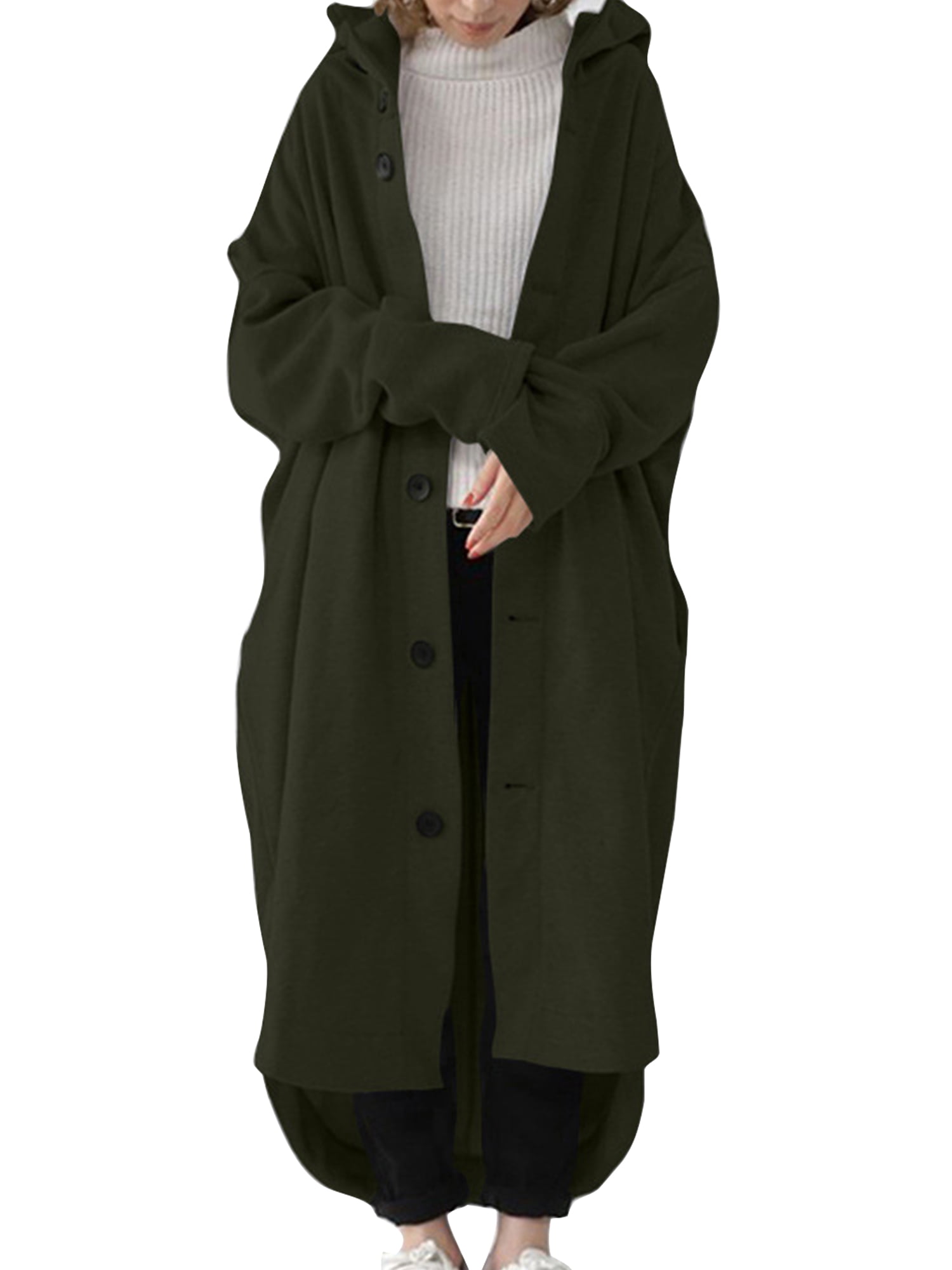 Frontwalk Women Long Maxi Cardigan Trench Coat Button Down Loose ...