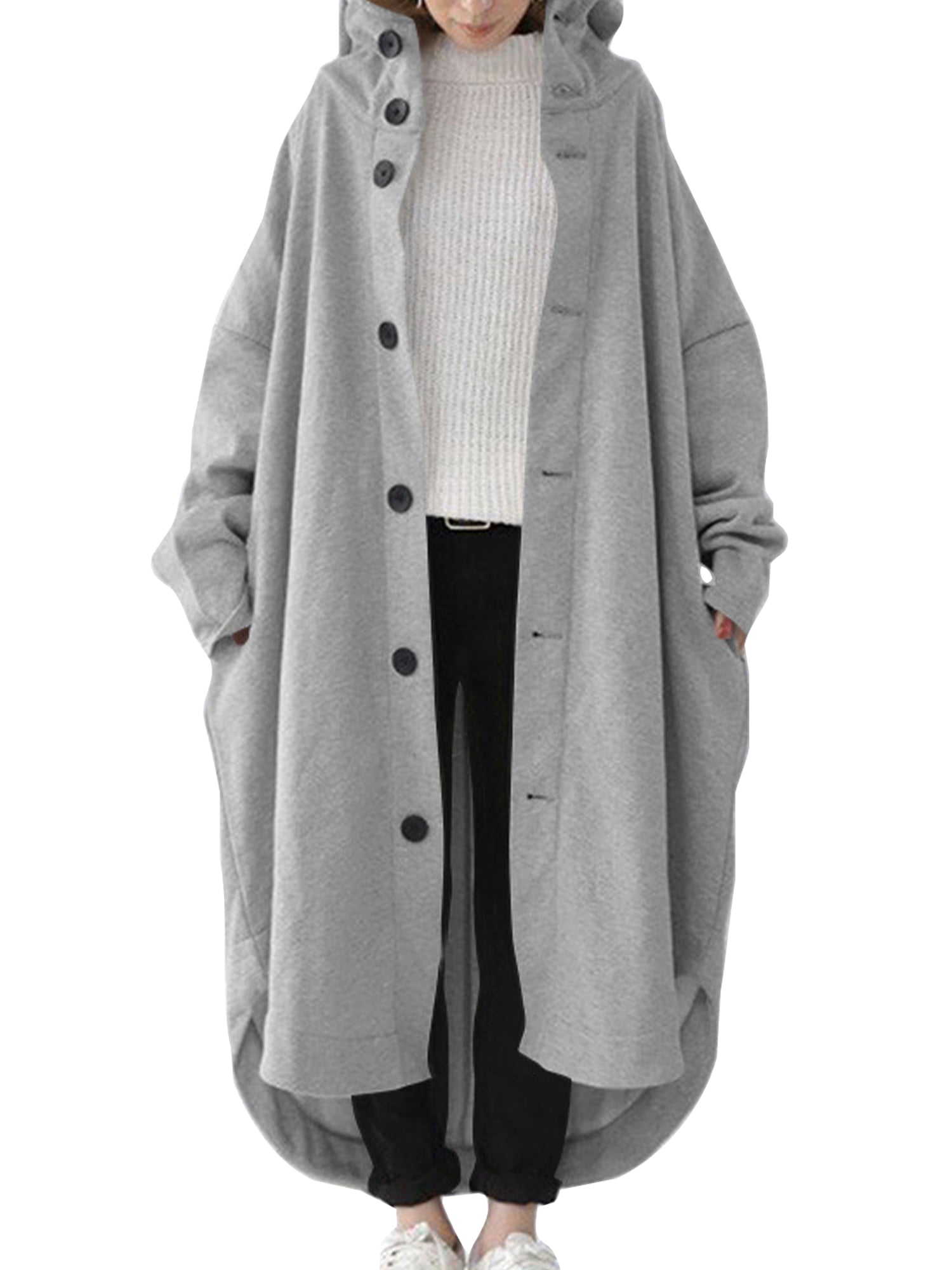 Frontwalk Women Long Maxi Cardigan Trench Coat Button Down Loose ...