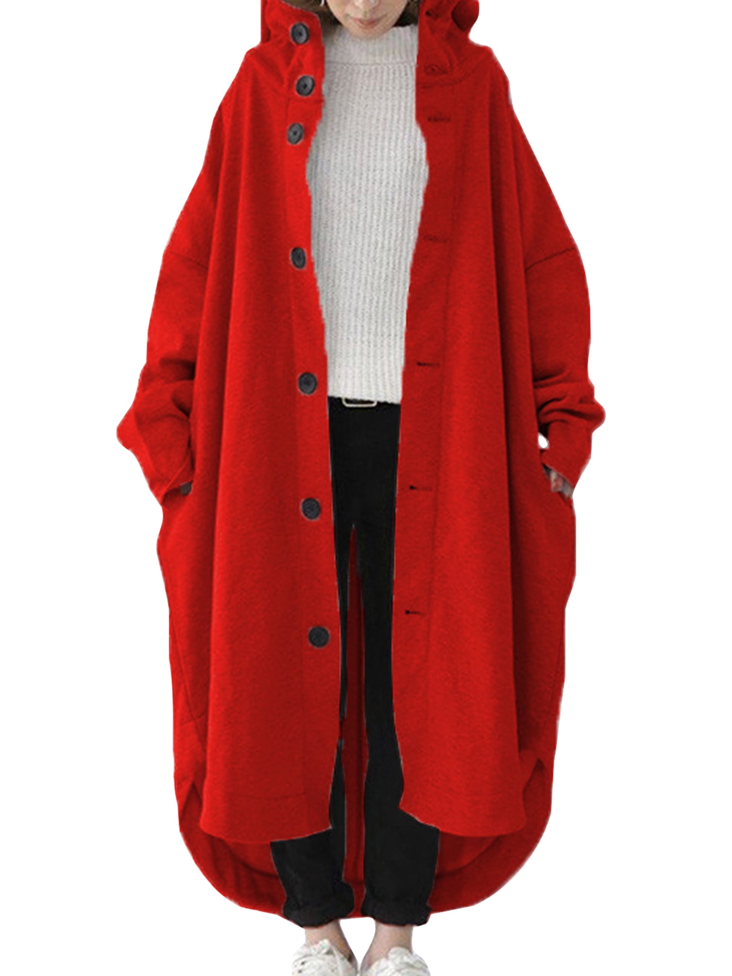 Frontwalk Women Long Maxi Cardigan Trench Coat Button Down Loose ...