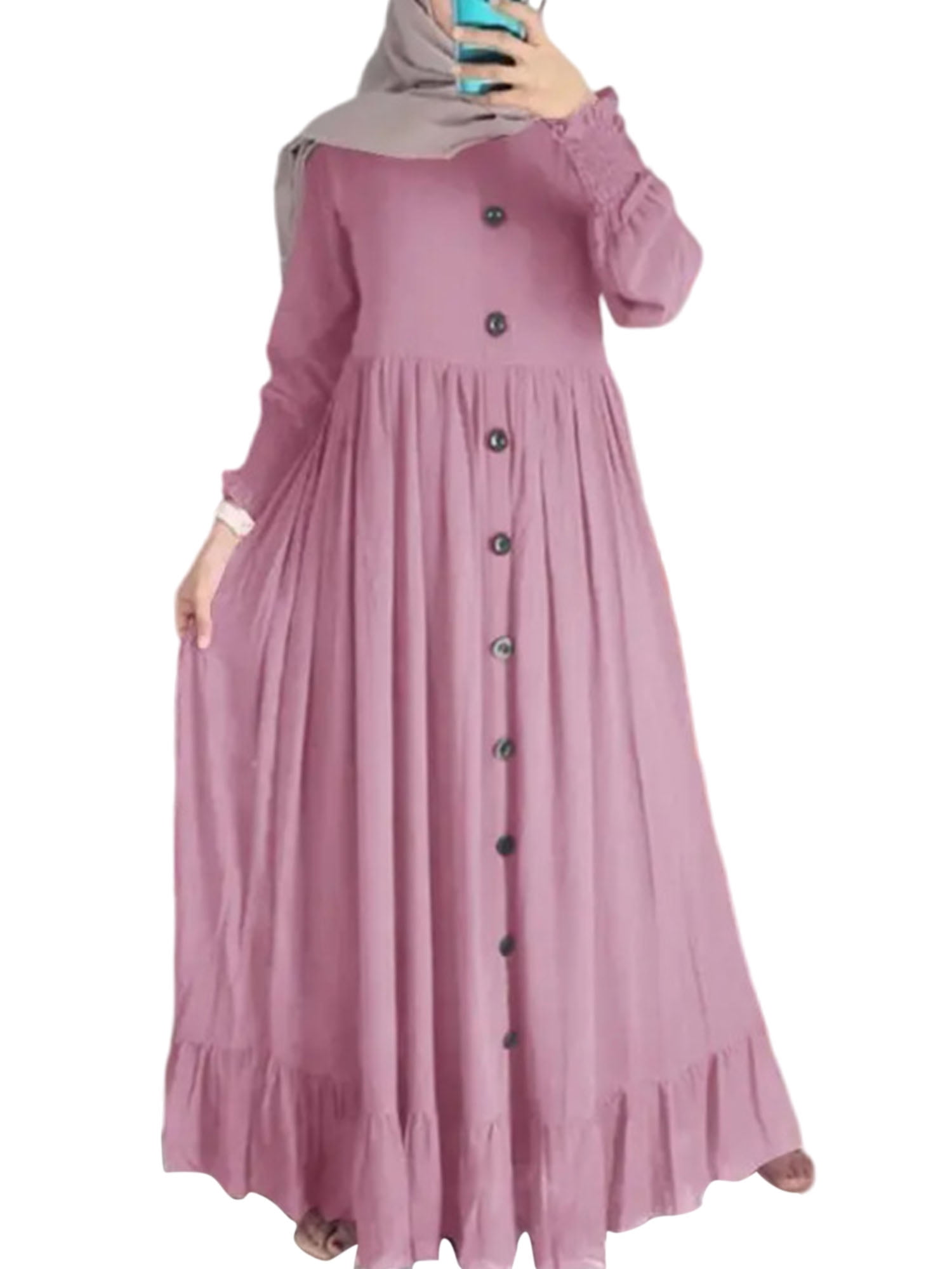 Frontwalk Women Maxi Dresses Full Cover Long Dress Islamic Arab Muslim ...