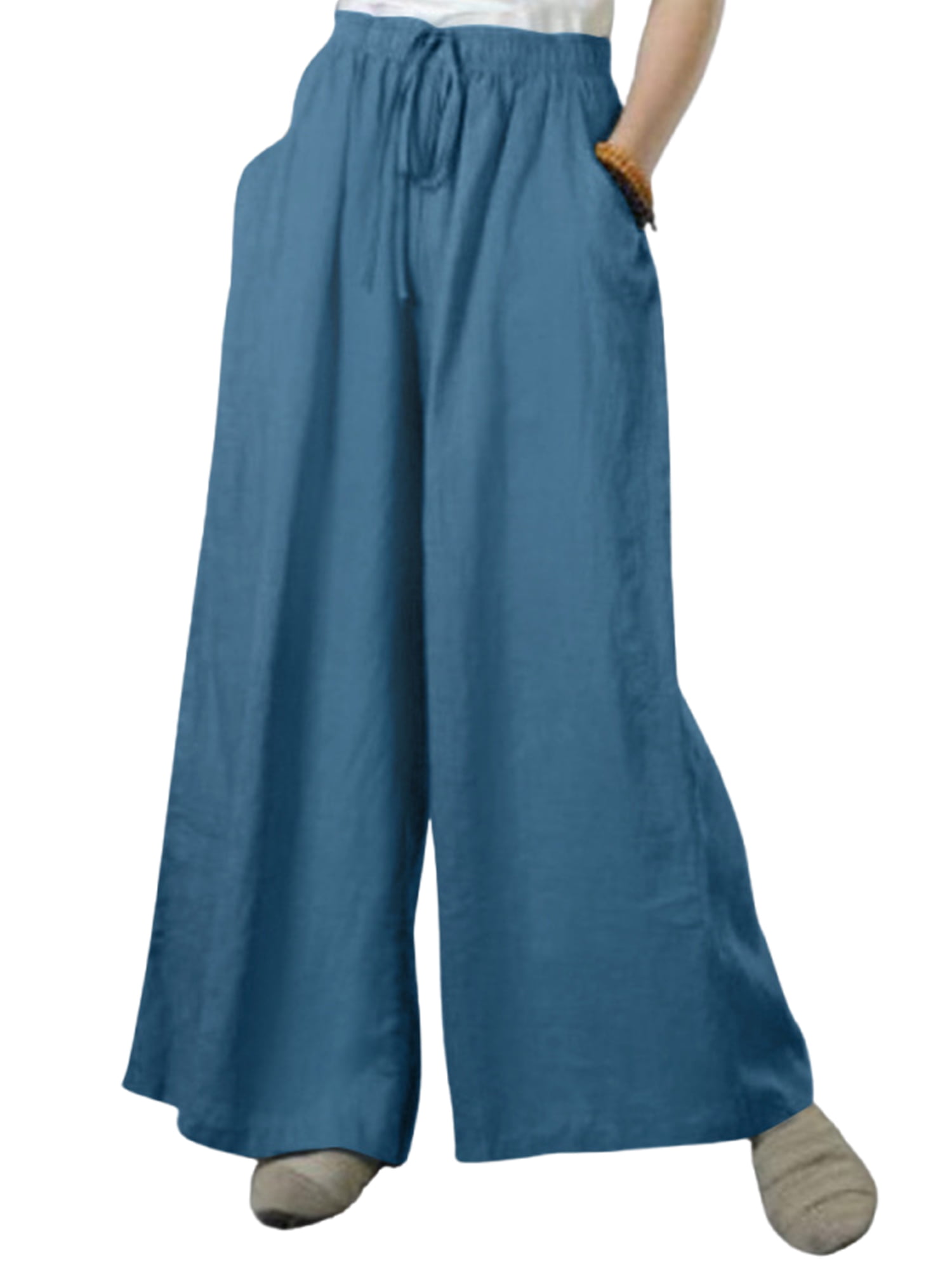 Frontwalk Women Palazzo Pant High Waist Pants Plus Size Trousers Ladies ...