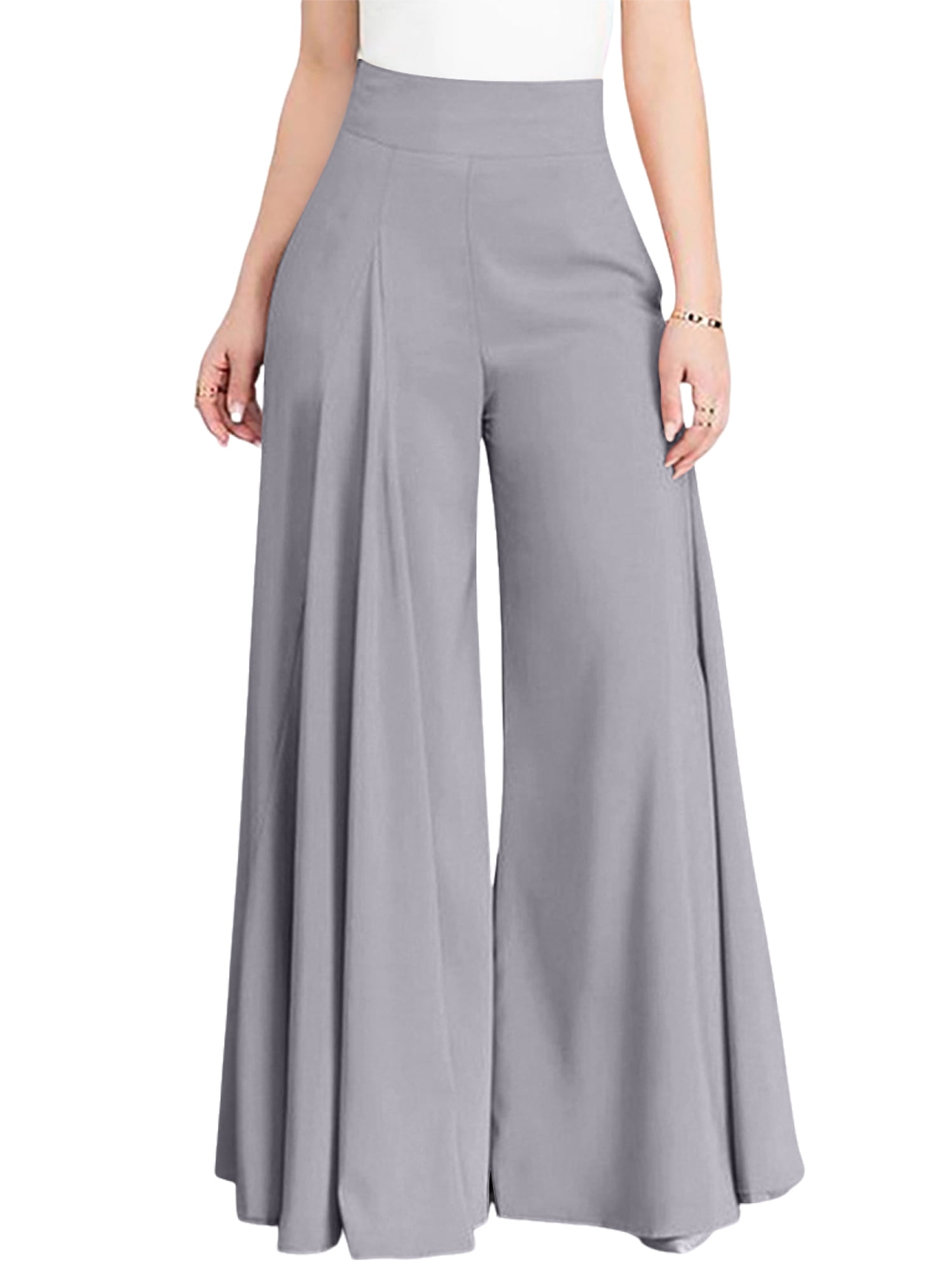 Frontwalk Women Pants Plus Size Palazzo Pant High Waist Trousers Ladies ...