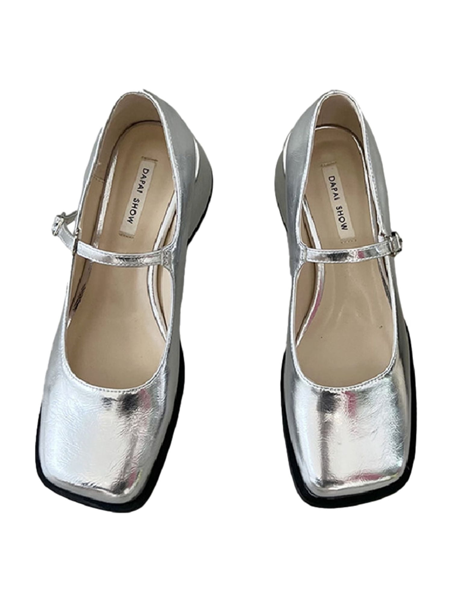 Frontwalk Womens Flats Square Toe Dress Shoes Ankle Strap Mary Jane ...