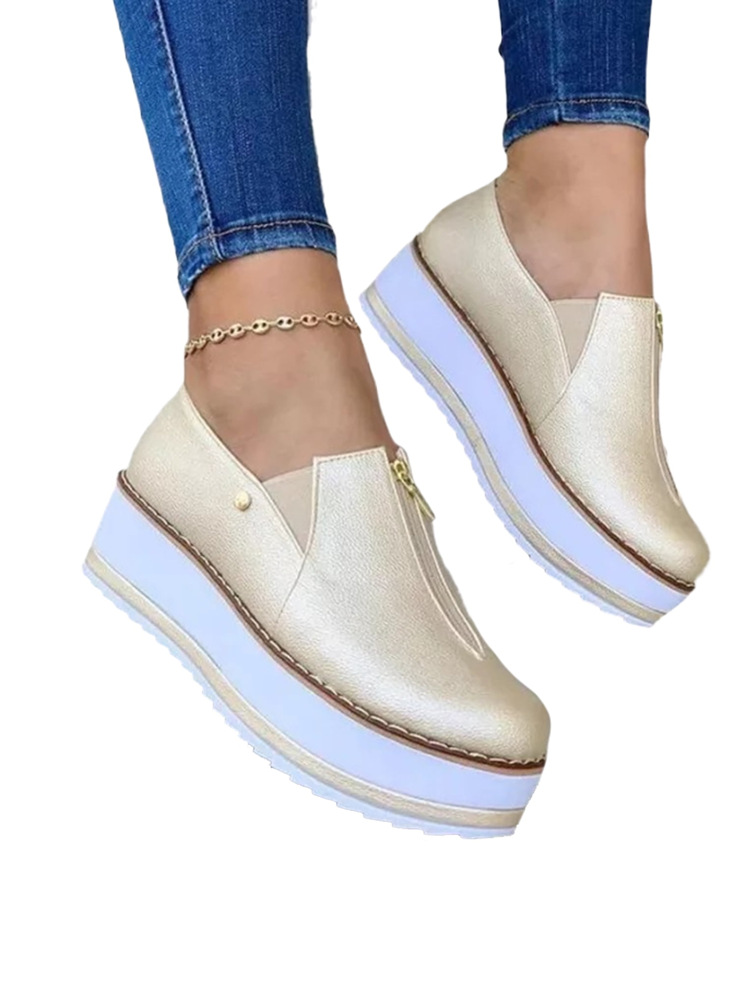 Frontwalk Womens Walking Shoes Comfort Loafers Slip On Casual Shoe ...