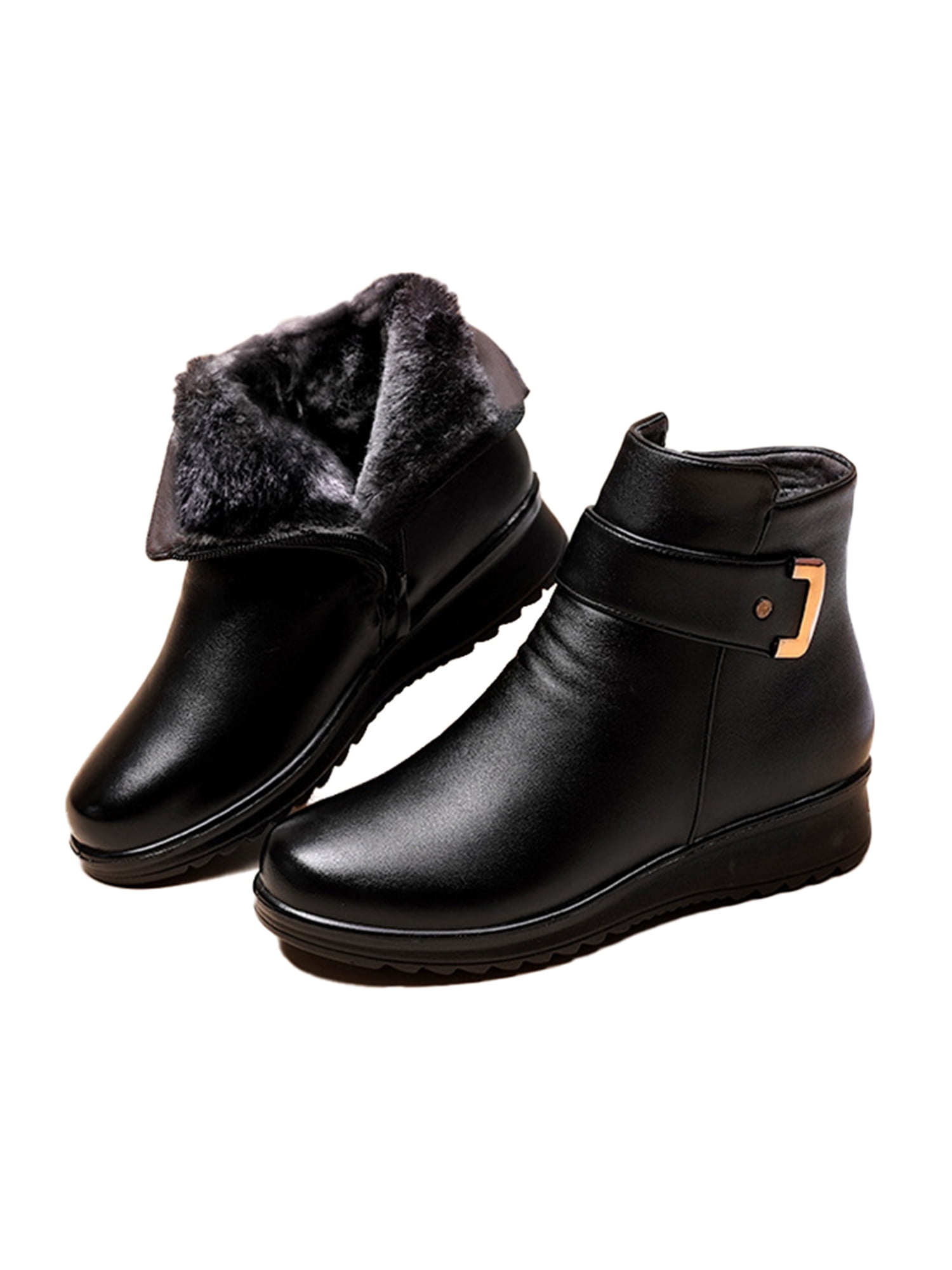 Frontwalk Womens Winter Boot Slip On Warm Booties Faux Fur Snow Boots ...