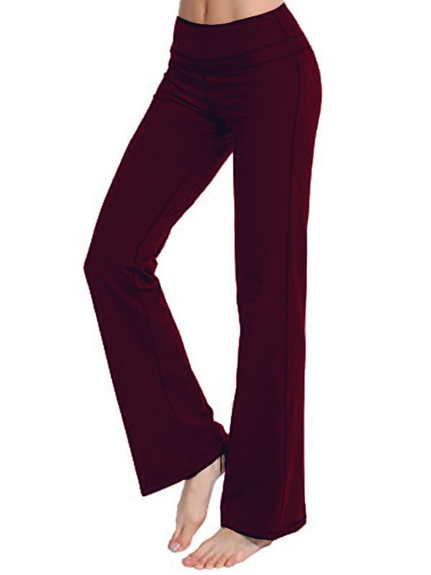 Frontwalk Yoga Pants for Women Stretch Sportswear Boocut Tummy Control ...