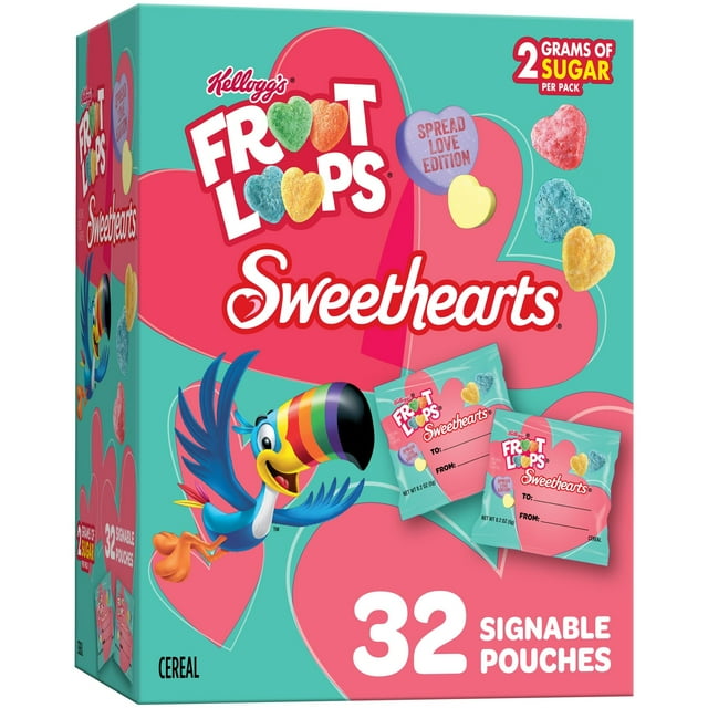 Kellogg's Froot Loops Sweethearts Cereal Snacks, Valentine's Day Snacks ...