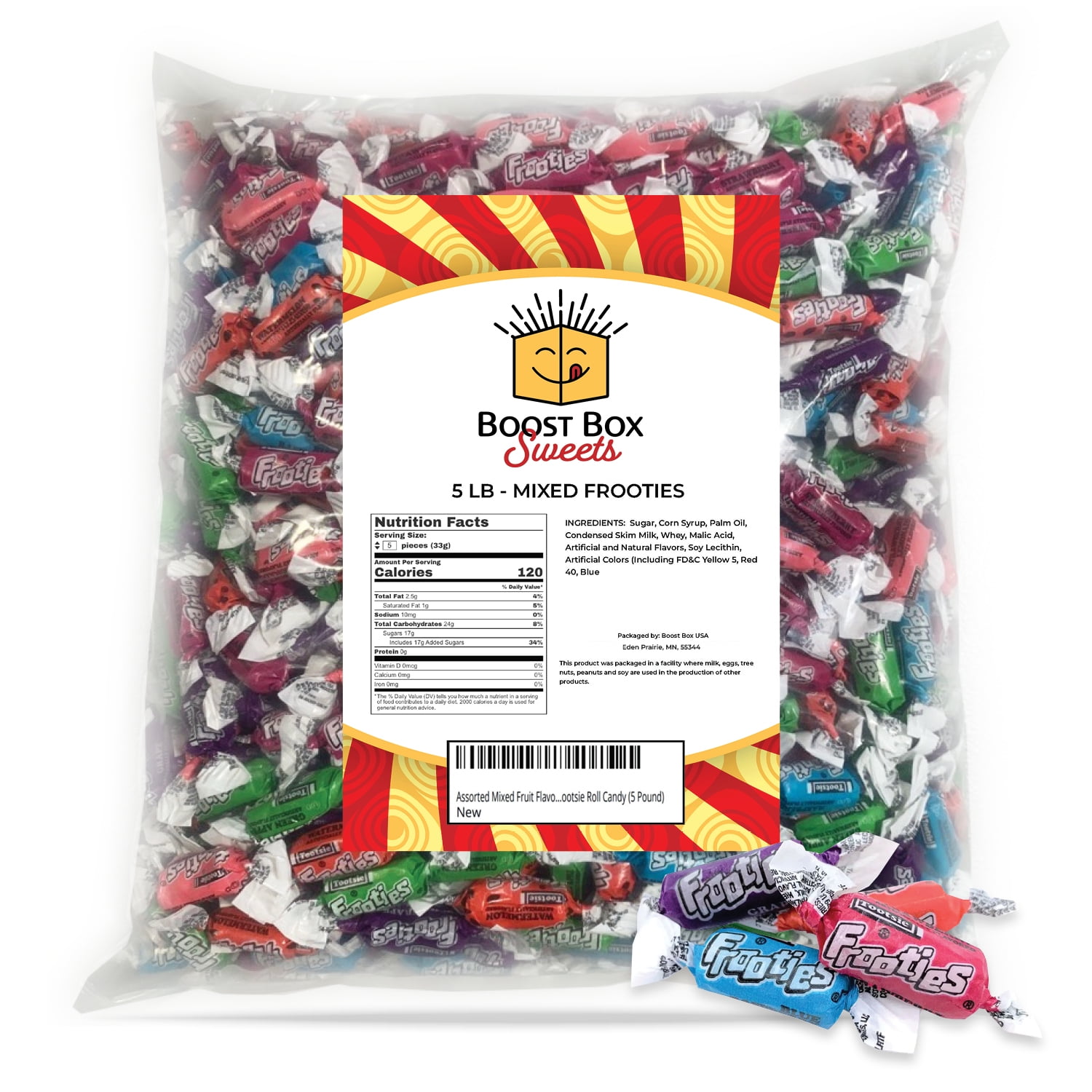 Frooties Assorted Mixed Fruit Flavored Individually Wrapped Bulk Chewy ...
