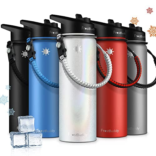 Frost Buddy 40oz Buddy Water Bottle with Straw, Lid & Paracord Handle ...
