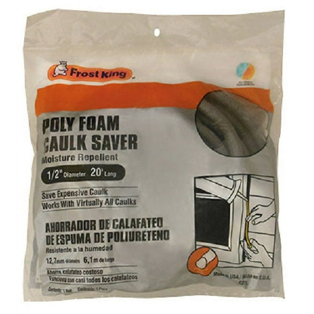 Frost King C22H Poly Foam Caulk Saver, 1/2" x 20', Each - Walmart.com