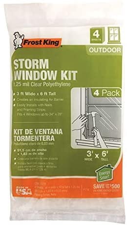 Frost King Clear Plastic Winter Insulation Outdoor Storm Window Kit 36 ...