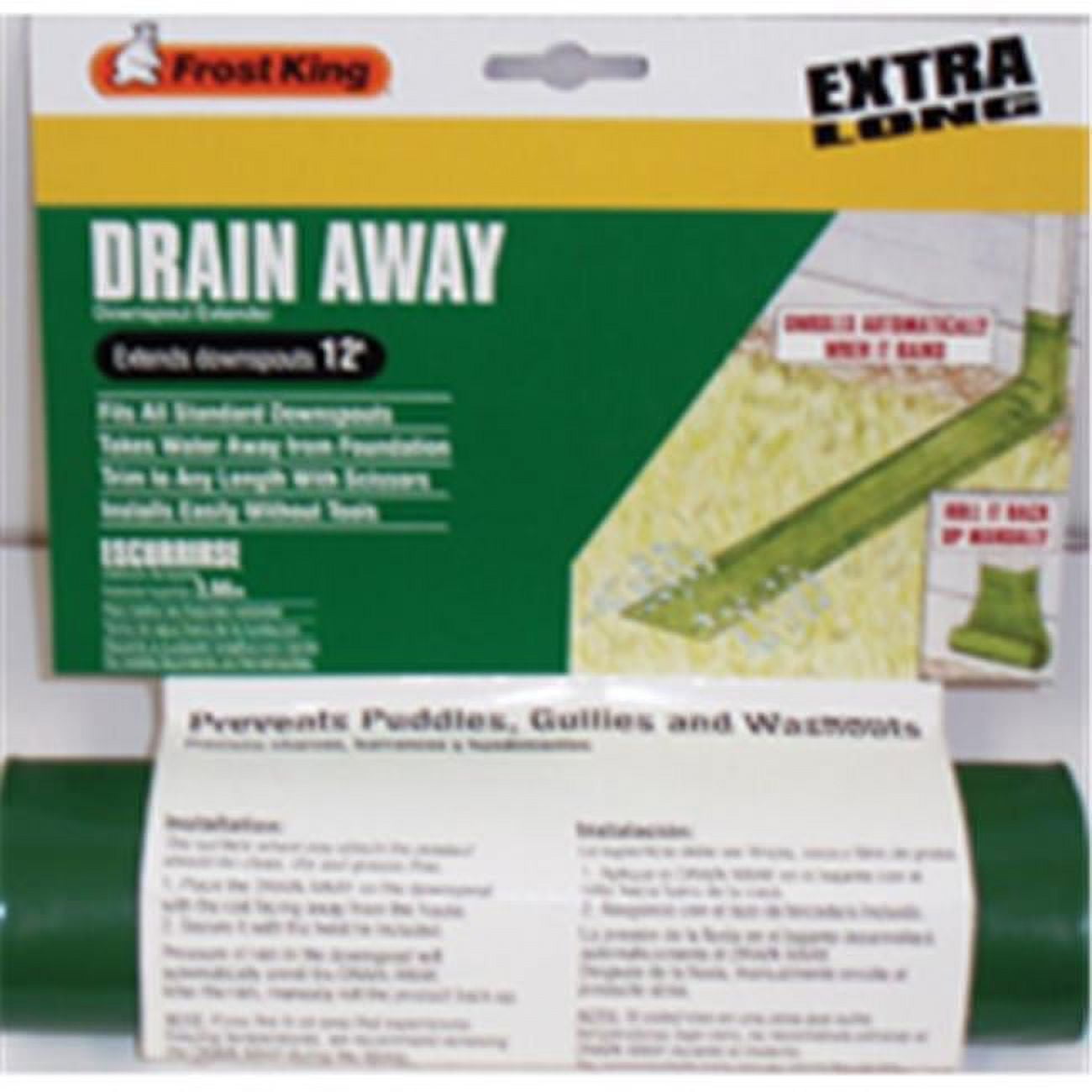 Frost King Drain Away 0.1 in. H X 7.25 in. W X 8 ft. L Green Vinyl ...
