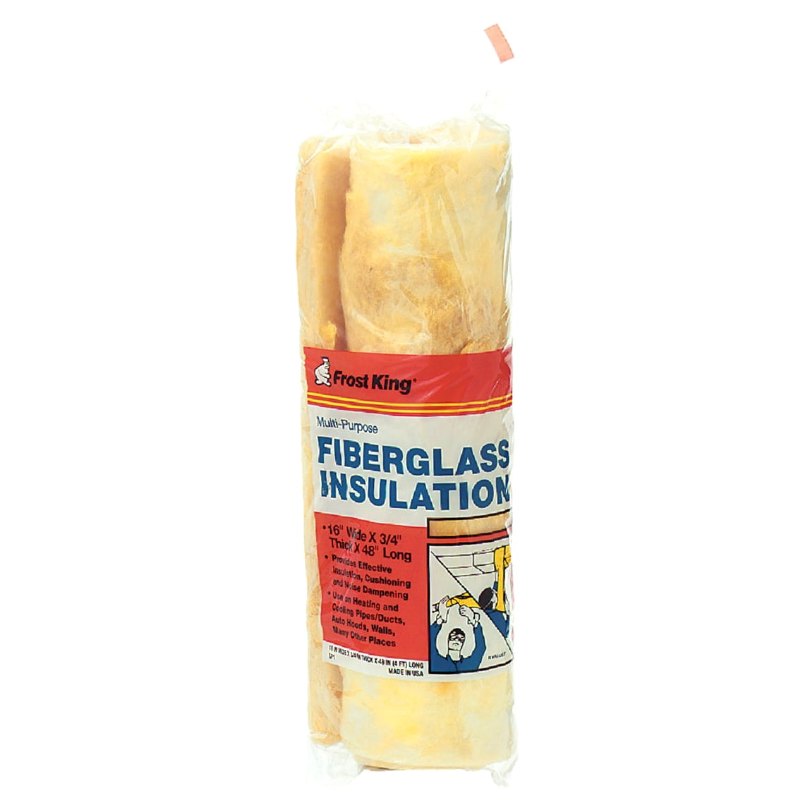 "Frost King Fiberglass Utility Roll Insulation, 48"" x 3/4"" x 16 ...
