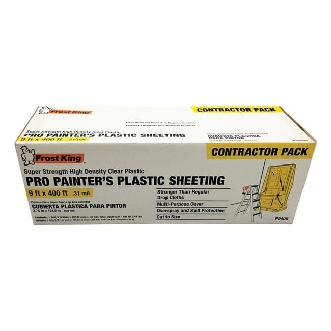 Frost King Pro Painter's Polyethylene Plastic Sheeting, 9' x 400', .31 ...