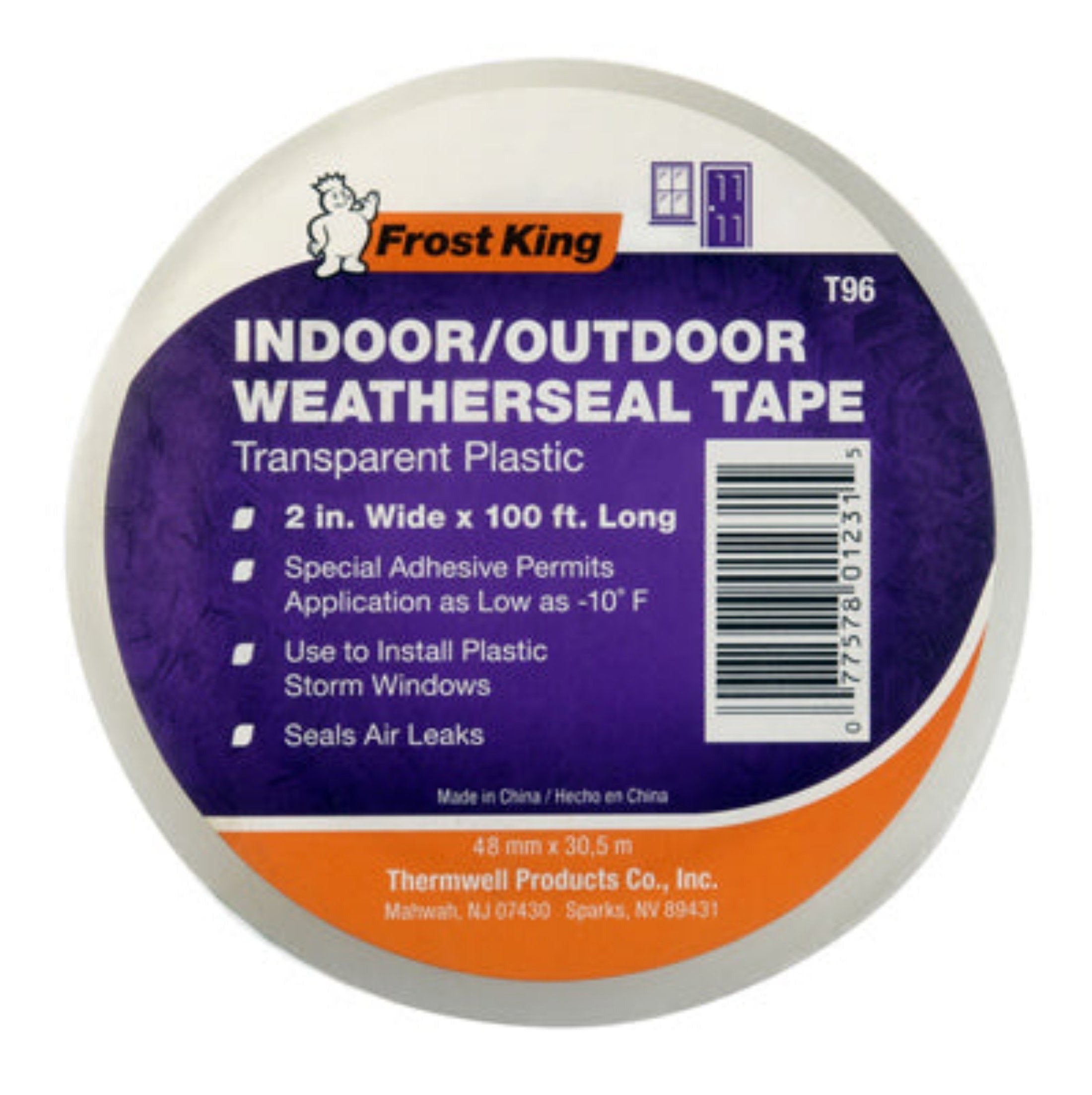 Frost King T96H 2" x 100' Transparent Plastic Window Weatherseal Tape ...
