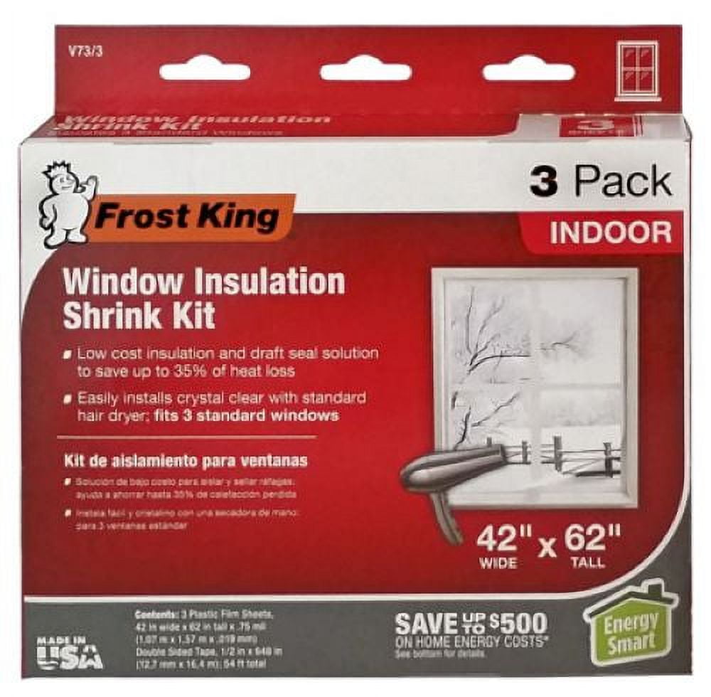 Frost King V73/3H 3-Pack of Indoor 42" x 62" Window Insulation Kit ...