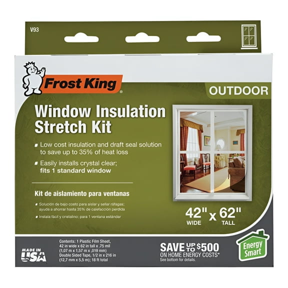 Frost King Indoor Insulating Plastic Window Kit, 42 x 62 in, Winter ...