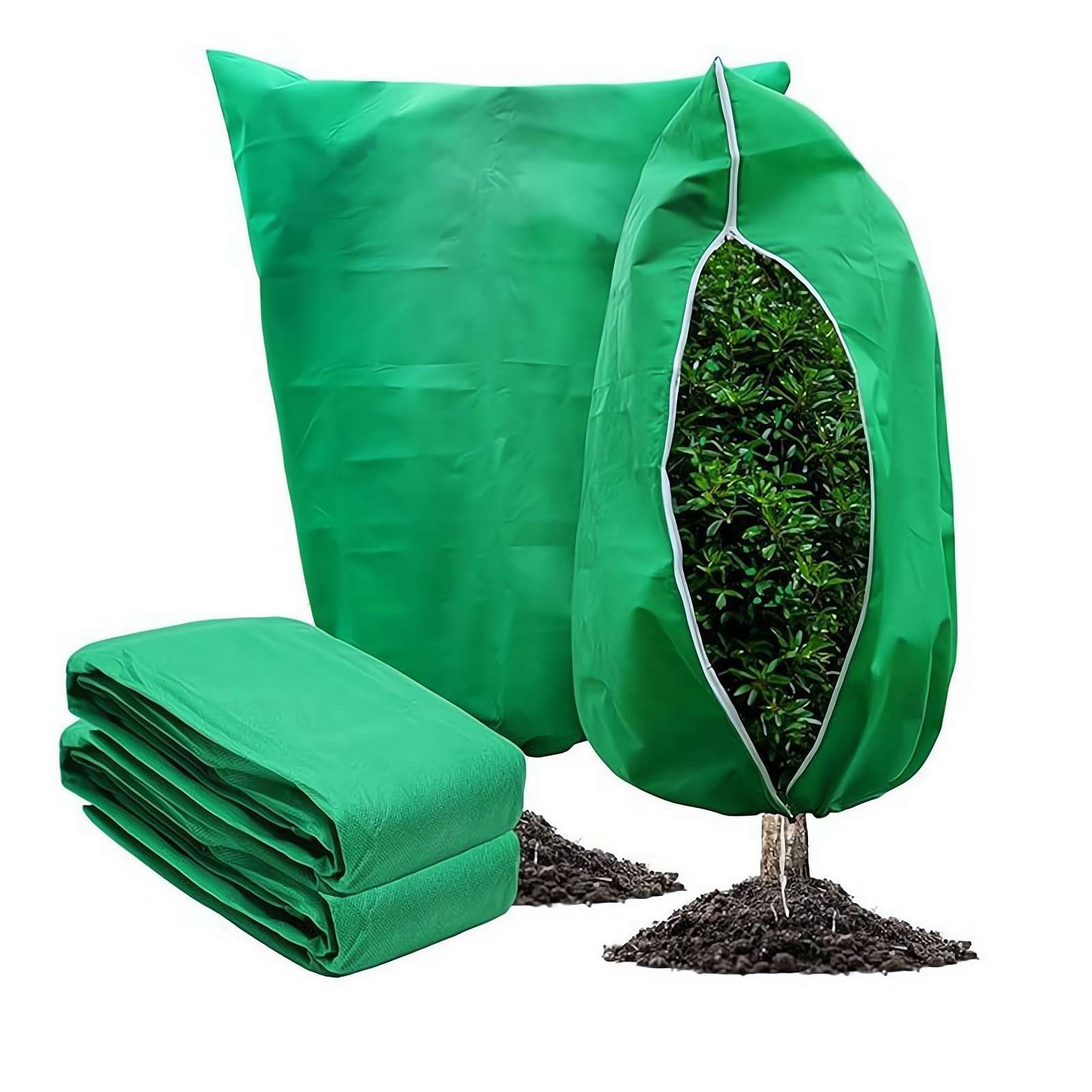 Frost Protection Cover, Large Thick Fabric Cover with Zipper Drawstring ...