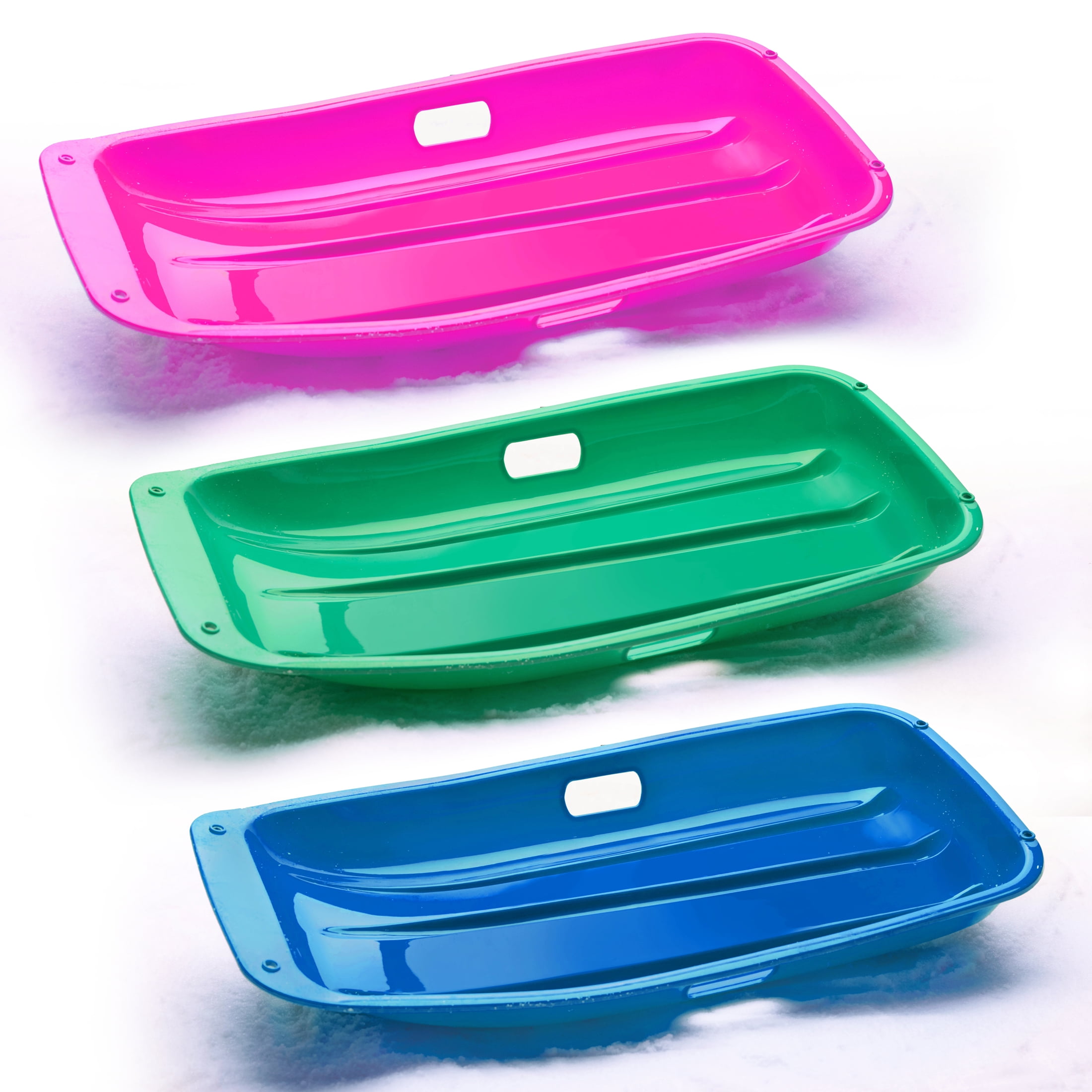 Frost Rush Snow Sled, Large Plastic Toboggan Sled for Winter Sledding ...