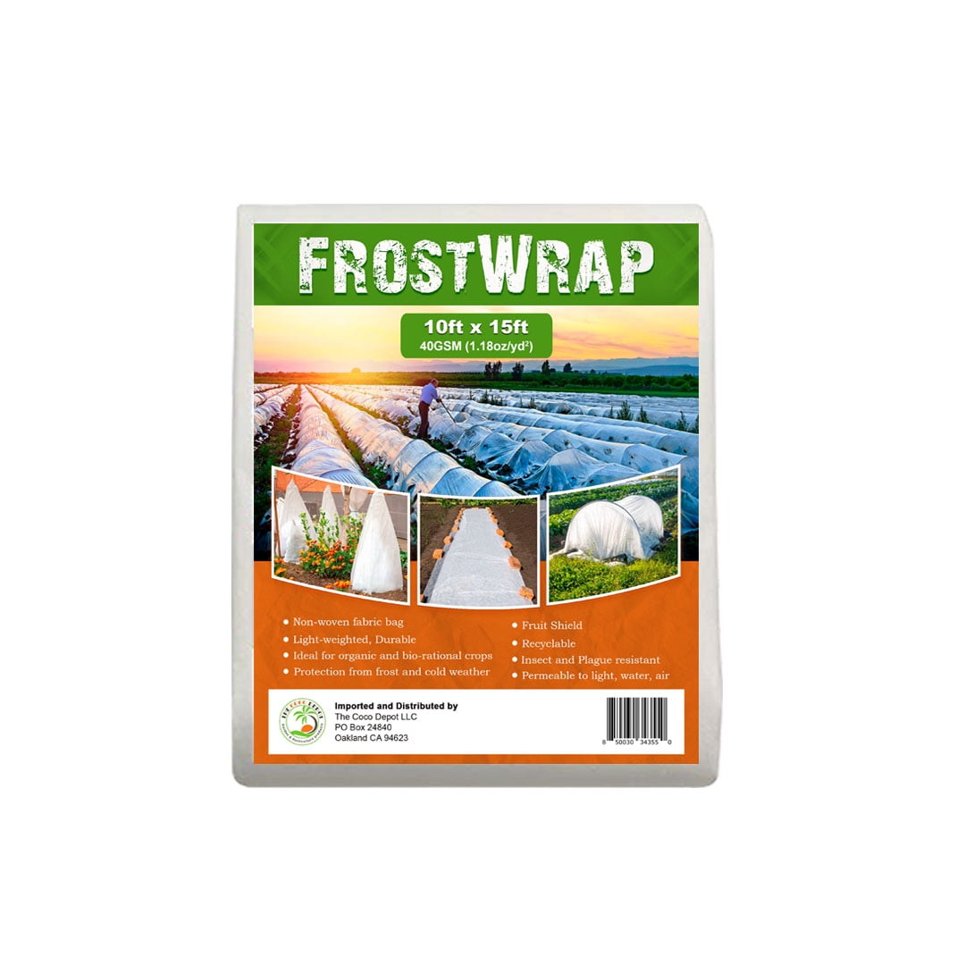 FrostWrap, Freeze Protection Plant Cover 40GSM of Fabric Non-woven 10ft ...