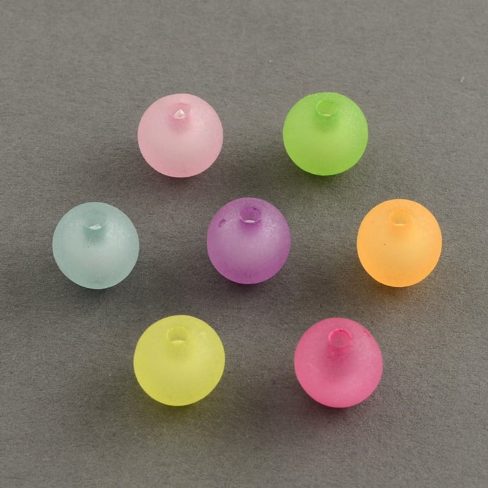 Frosted Acrylic Beads Bead in Bead Round Mixed Color 10mm Hole: 2mm ...