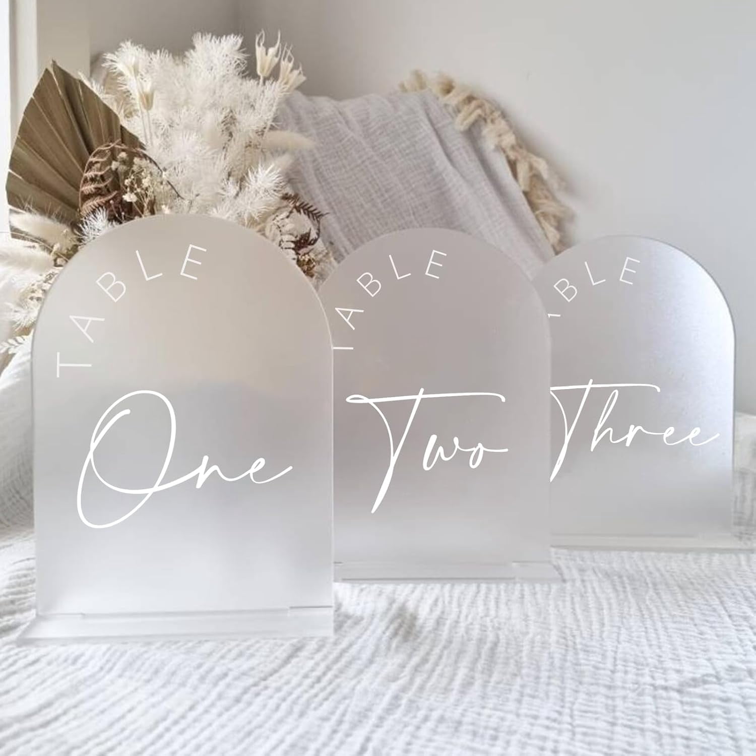 Frosted Arch Wedding Table Numbers 1-30 with Stands, 5x7 Inch Frosted ...