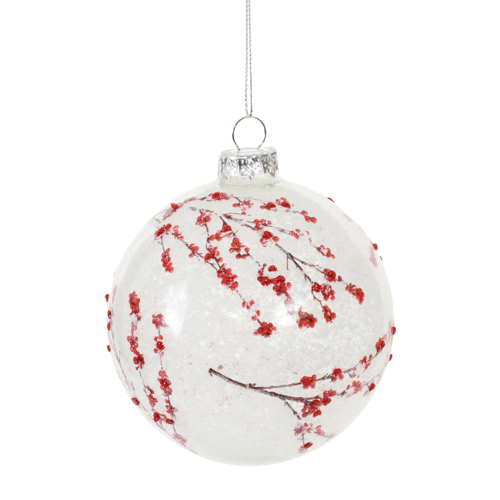 Frosted Berry Branch Ball Ornament (Set of 6) - Walmart.com