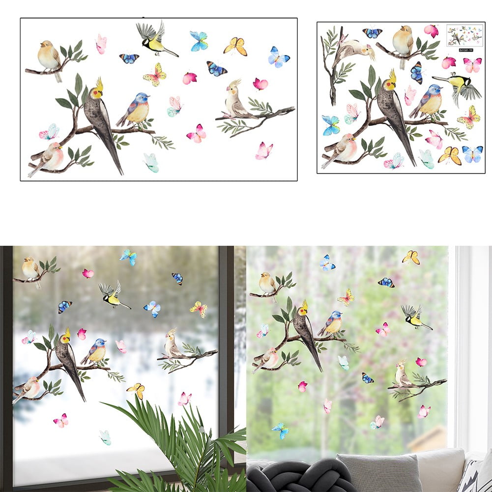 Frosted Bird Window Film – Static Cling Privacy Glass Sticker for Home ...
