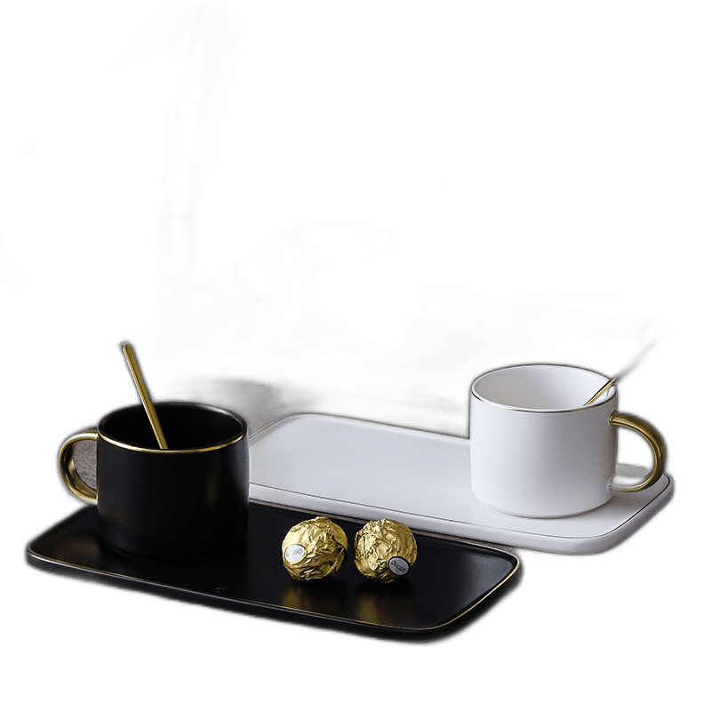 Frosted Ceramic Coffee Cup And Saucer Set Home Breakfast Cup And Saucer ...
