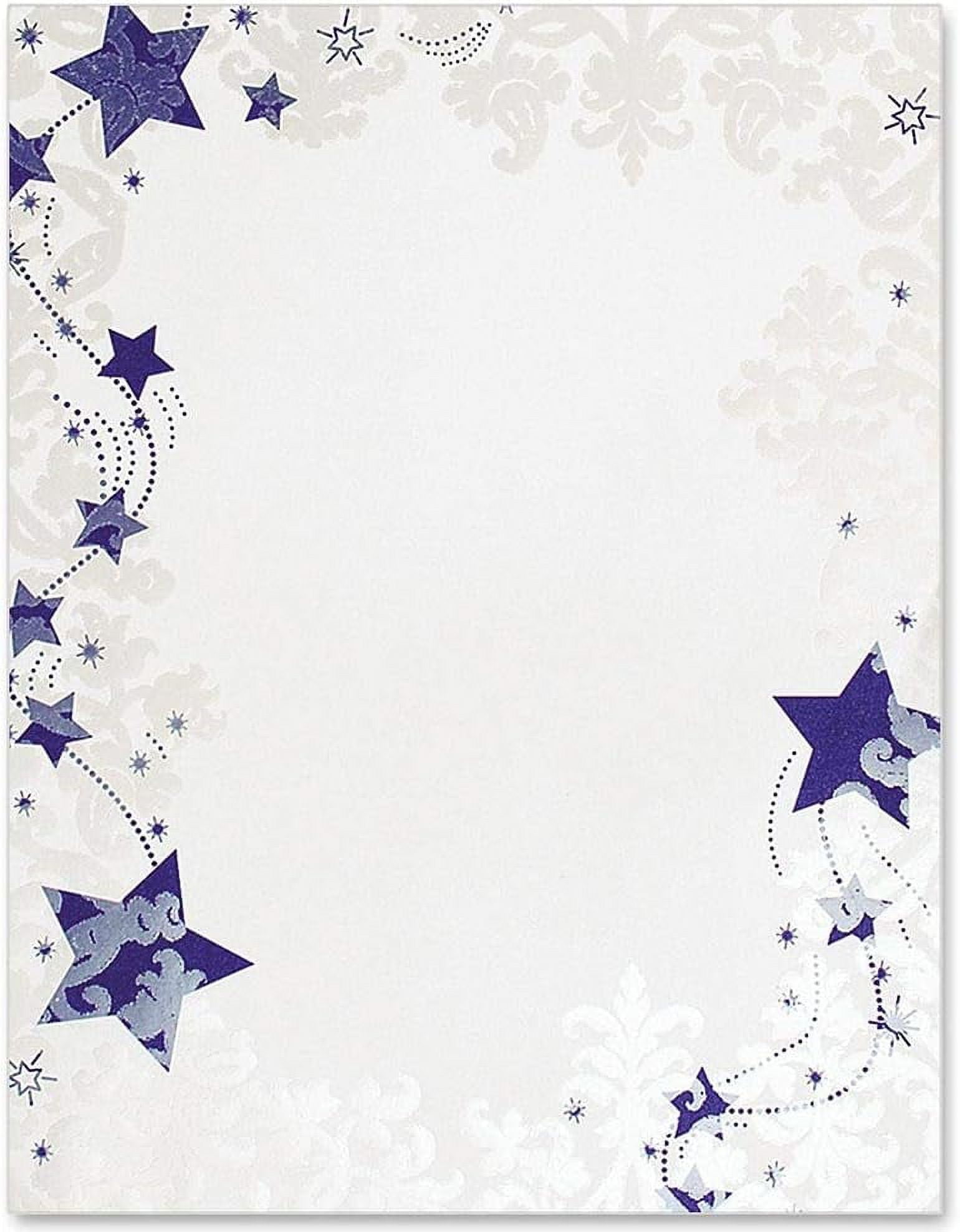 Frosted Christmas Holiday Winter Theme Paper Stationery, Border Paper ...