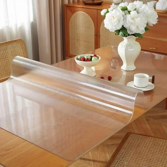 Frosted Clear Table Protector 36 x 78 Inch, 1.5mm Thick Plastic Table ...