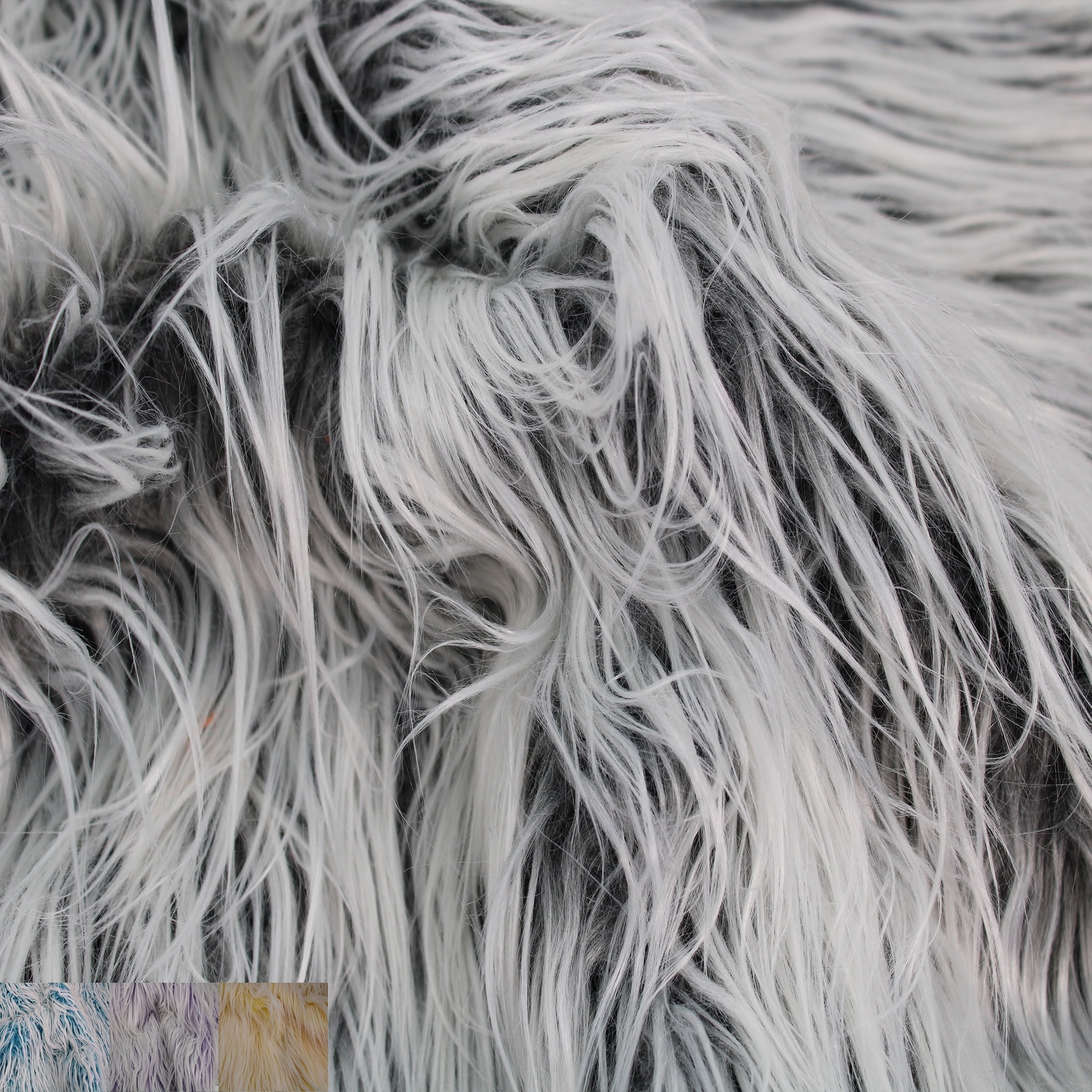 Frosted Faux Fur-Fabric by the Yard-Fluffy, Shaggy Mohair-for Sewing ...