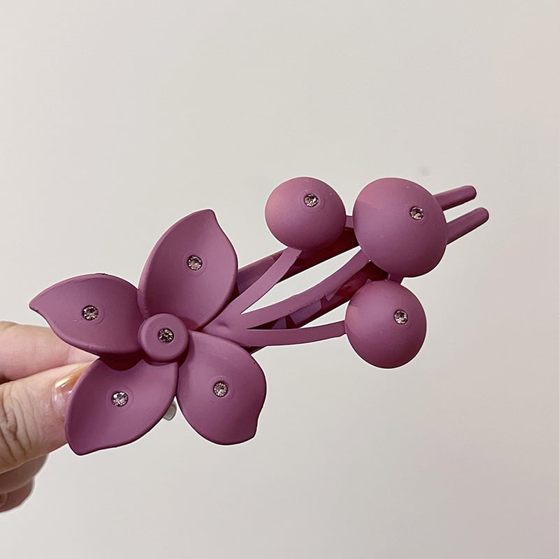 Frosted Flower Hair Clips for Women & Girls – Sweet Simple Matte Floral ...