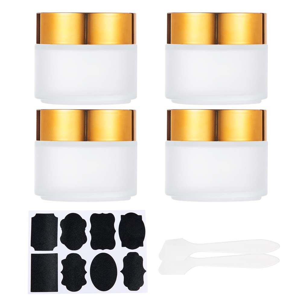 Frosted Glass Cosmetics Cream Jar Empty Portable Refillable Bottle Face ...