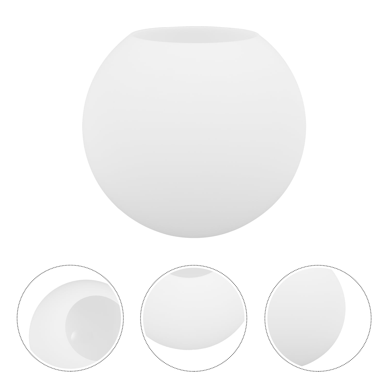 FOLOYORI Spherical Lamp Shade Cover Glass White 1Set Chandelier ...
