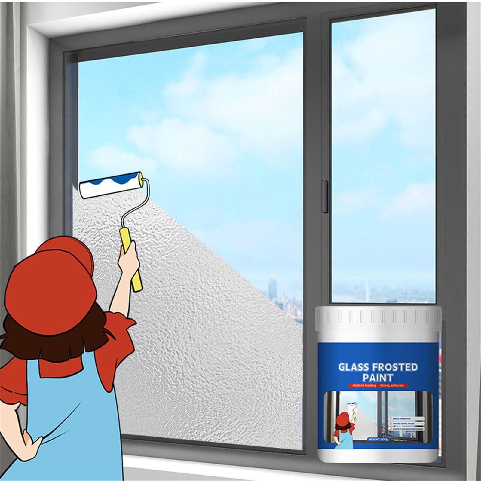 Frosted Glass Paint, Bathroom Office Window Film, Shading Protection ...