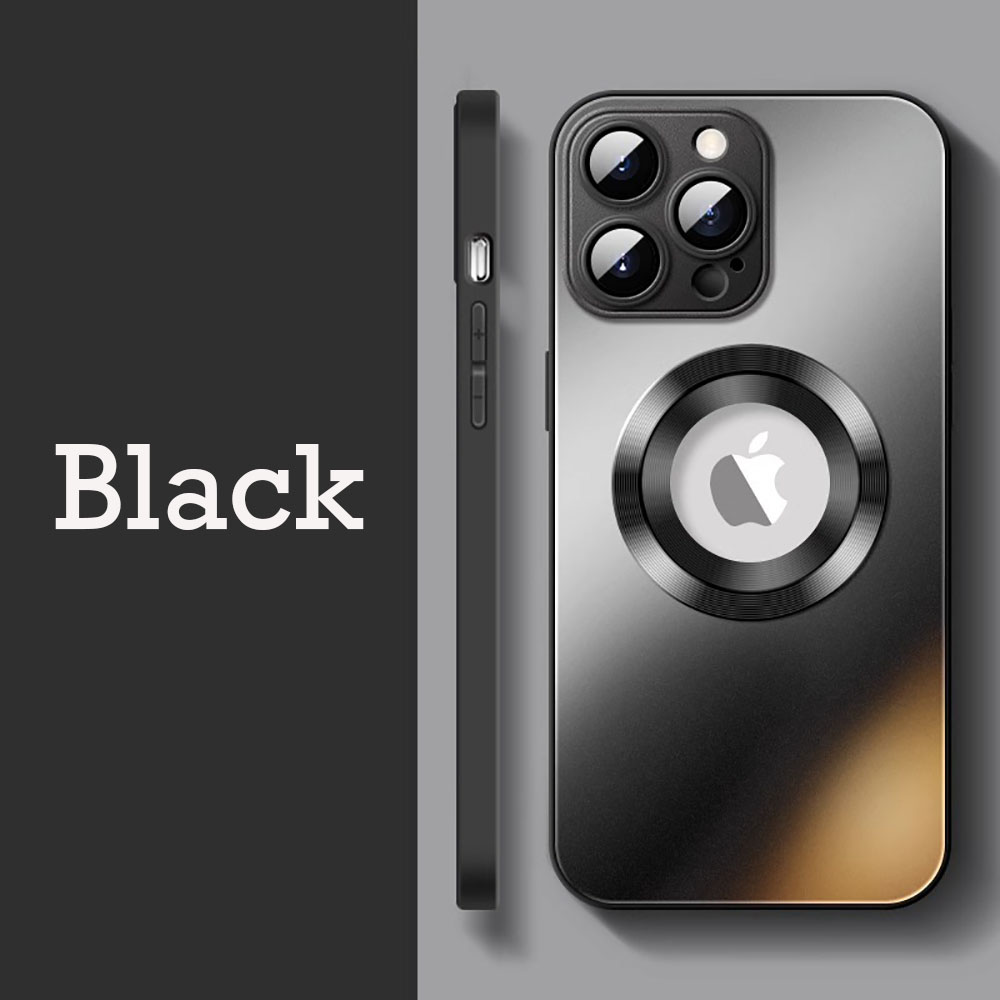 Frosted Glass Phone Case with Lens Protector Magnetic Hard Shell ...