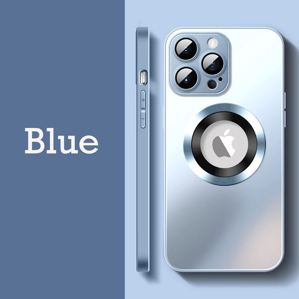 Frosted Glass Phone Case with Lens Protector Magnetic Hard Shell ...