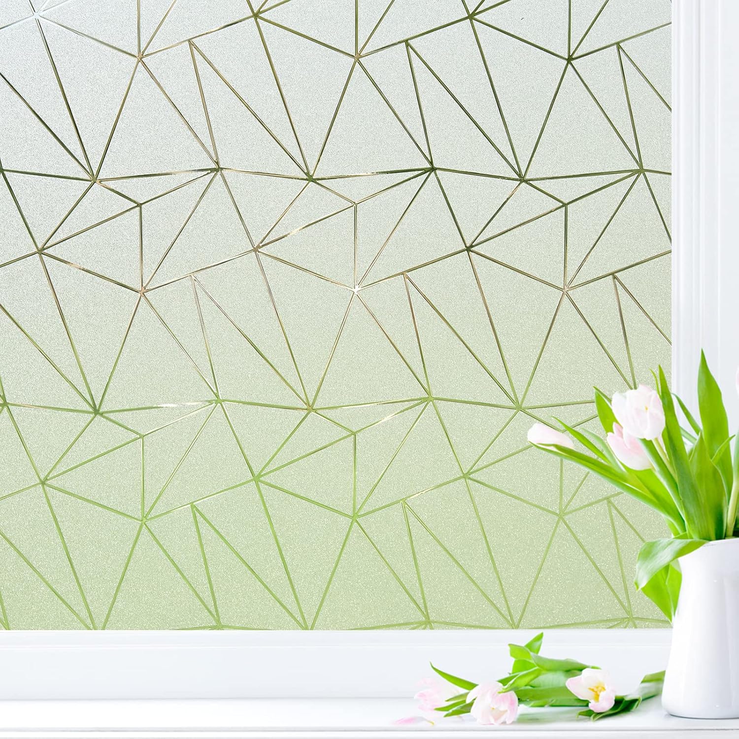 Frosted Glass Window Clings: Window Privacy Film Geometry Frosting ...