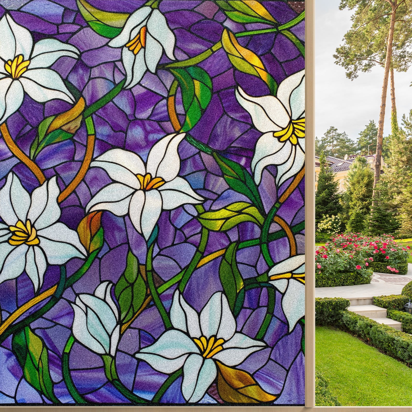 Frosted Glass Window Film Privacy Films Static Clings Uv Protection Sun ...