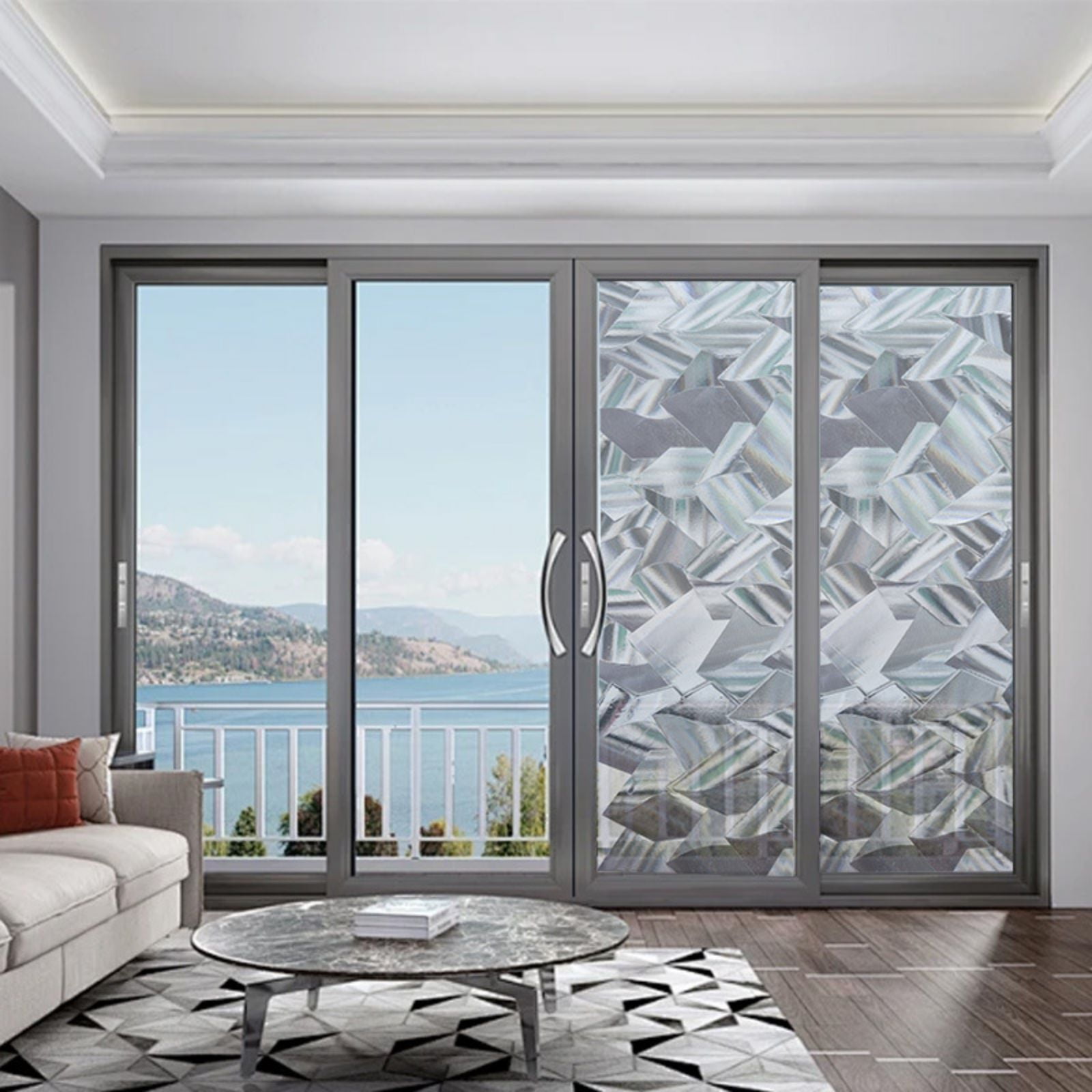 Frosted Glass Window Privacy Film Decorative, Bathroom Window Privacy ...