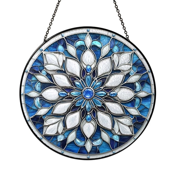 Frosted Ice Faux Stained Glass Window Hanging - Walmart.com