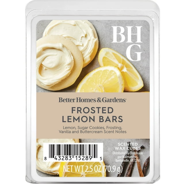 Frosted Lemon Bars Scented Wax Melts, Better Homes & Gardens, 2.5 oz ...