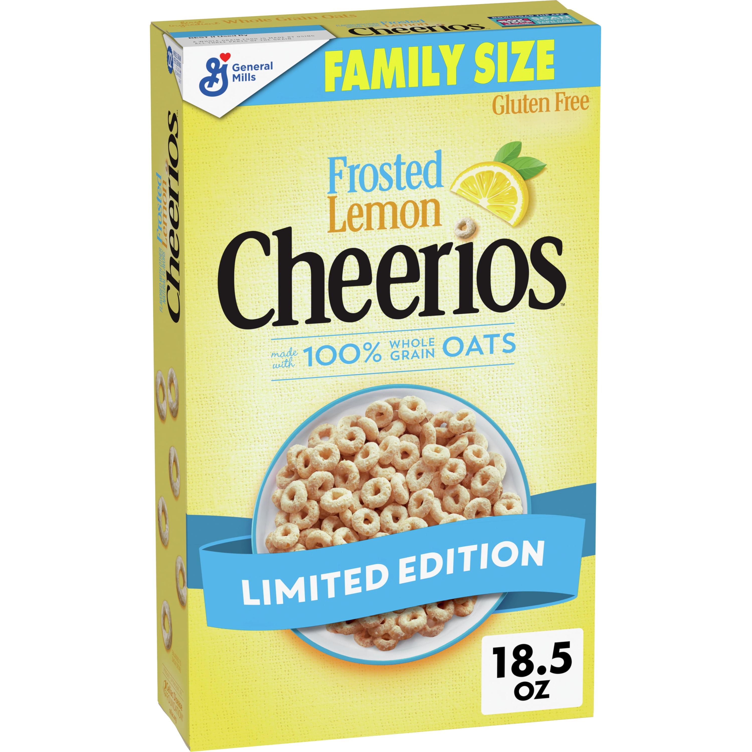 Frosted Lemon Cheerios Cereal, Gluten Free, Limited Edition, Family ...