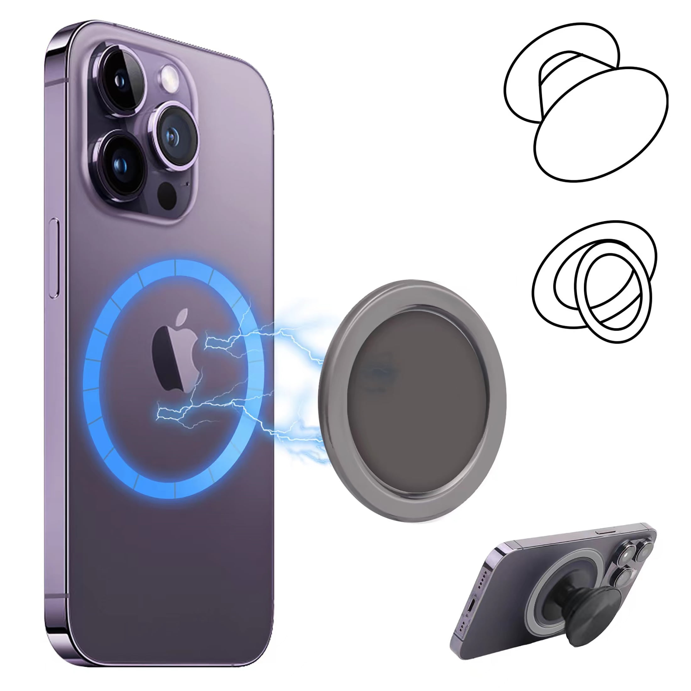 Frosted Magnetic Base for PopSocket Phone Grips Holder for iPhone 15/14 ...