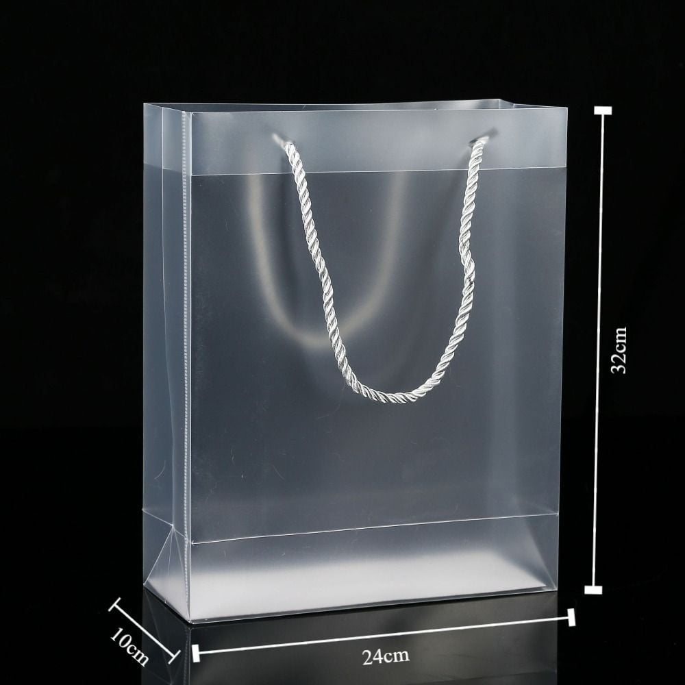 Frosted Plastic Bags with Handles PVC Translucent Souvenir Tote Bag ...