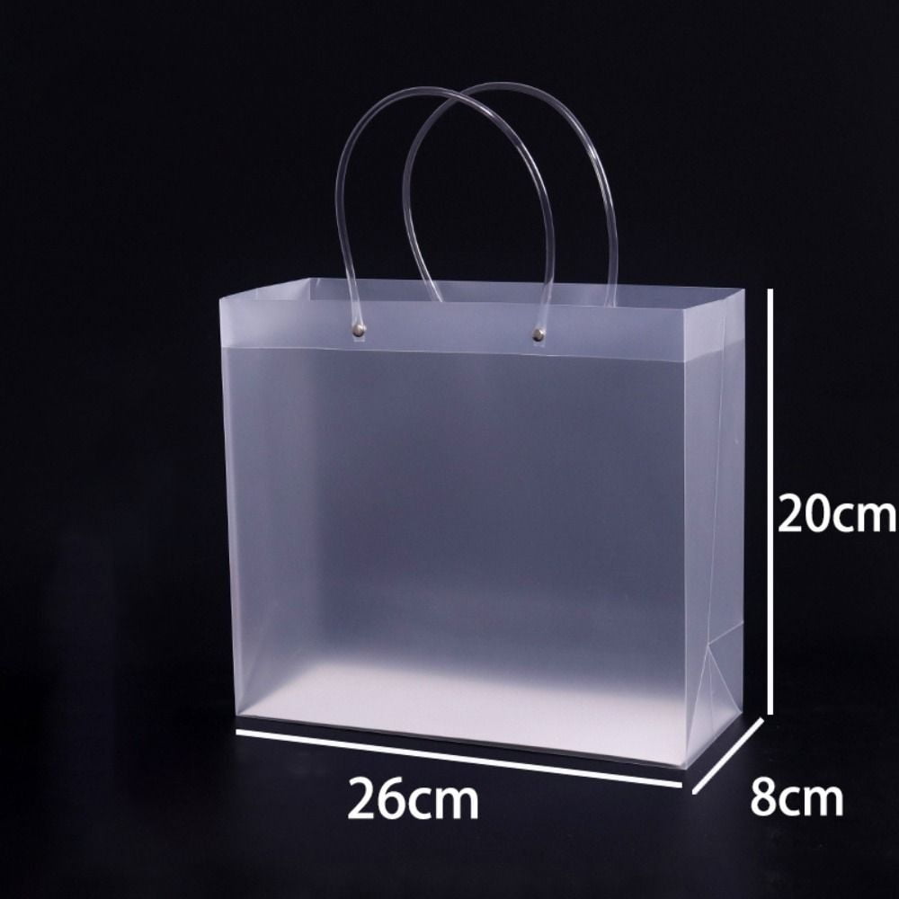 Frosted Plastic Bags with Handles PVC Translucent Souvenir Tote Bag ...