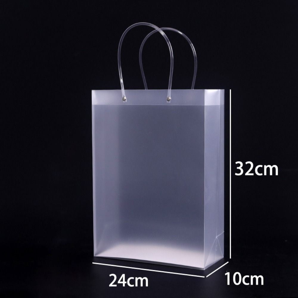 Frosted Plastic Bags with Handles PVC Translucent Souvenir Tote Bag ...